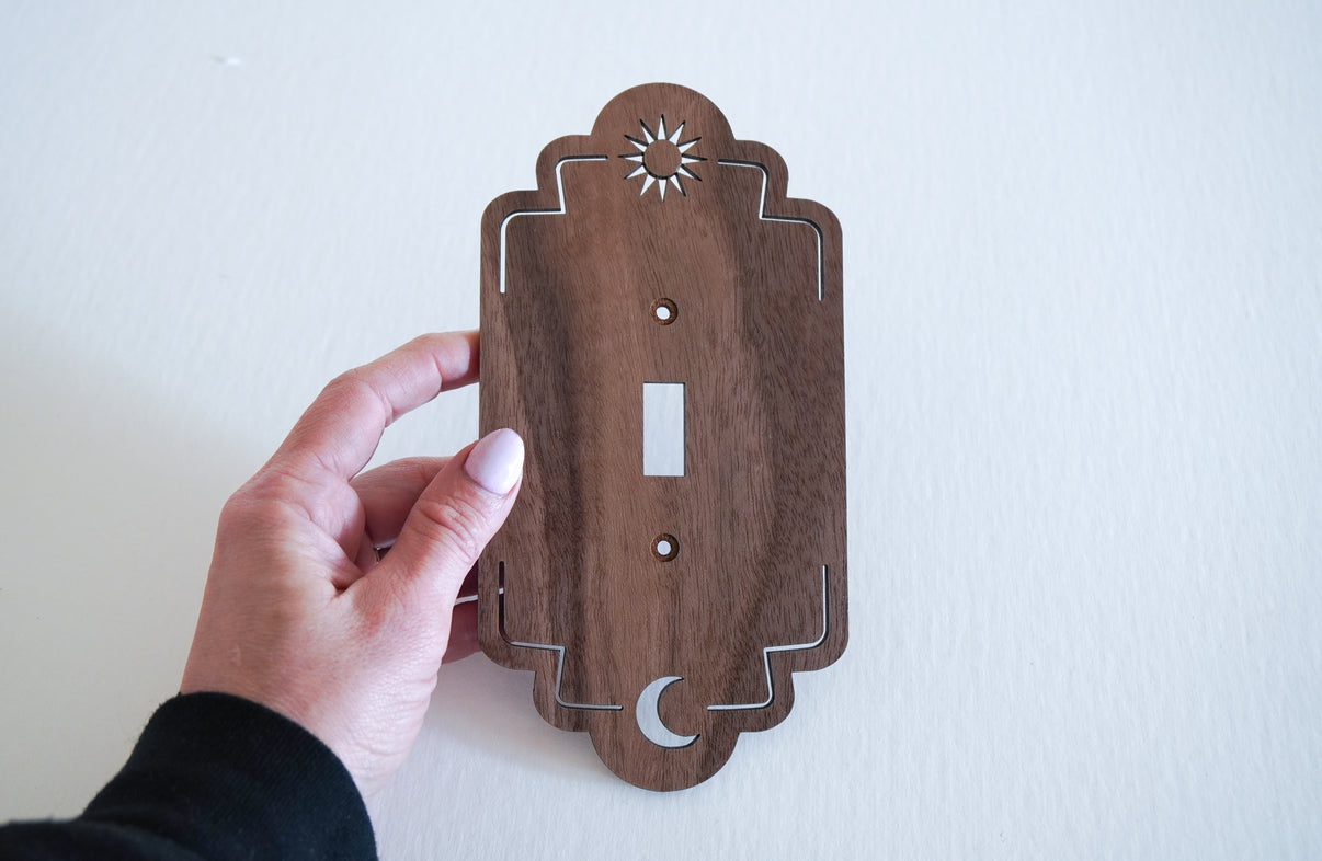 Wood Scalloped Sun and Moon Switch Plate Cover – WhimsyMakers