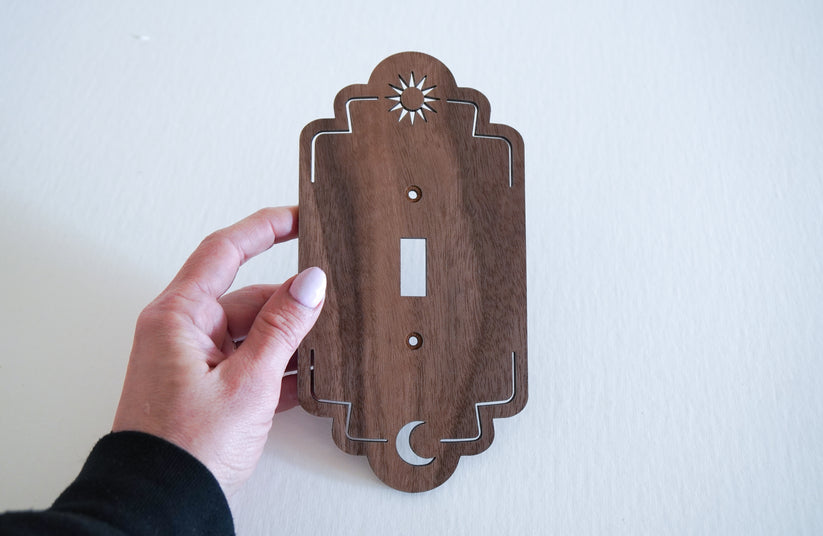 Wood Scalloped Sun and Moon Switch Plate Cover – WhimsyMakers