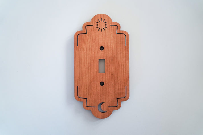 Wood Scalloped Sun and Moon Switch Plate Cover – WhimsyMakers