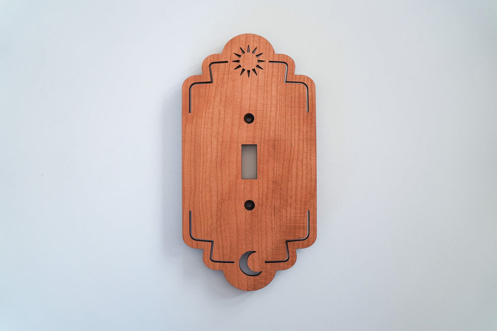 Wood Scalloped Sun and Moon Switch Plate Cover – WhimsyMakers